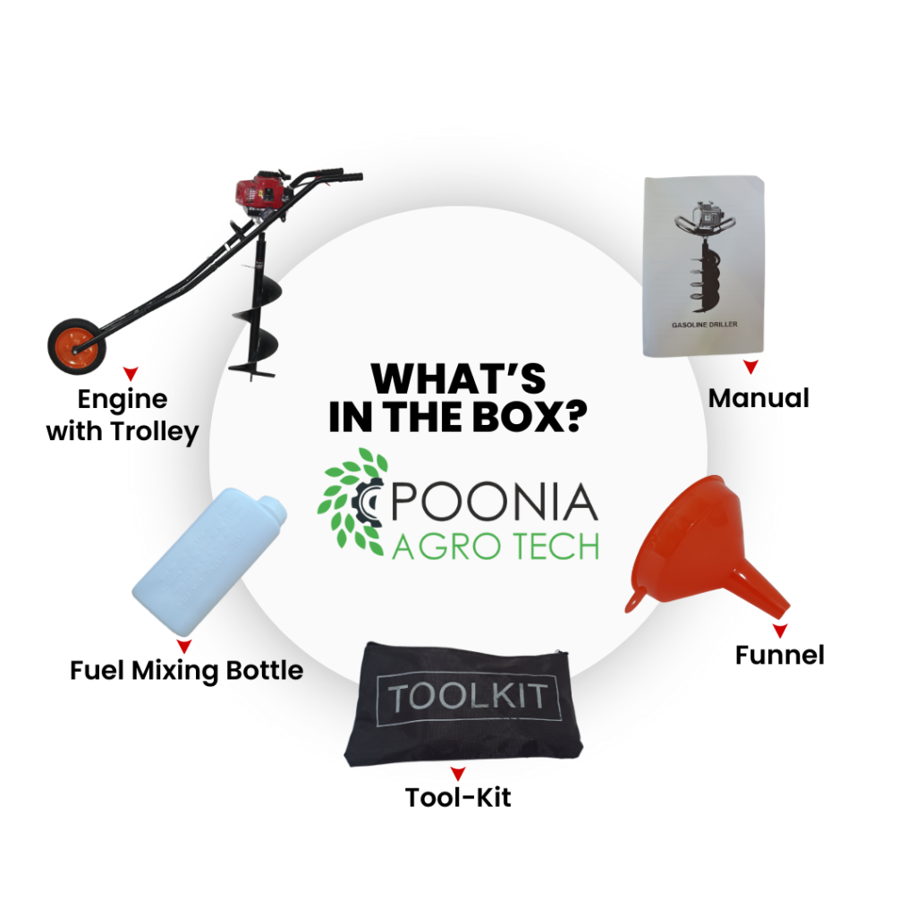 2 Stroke 63cc Trolley Type Earth Auger Machine – Poonia Agro Tech